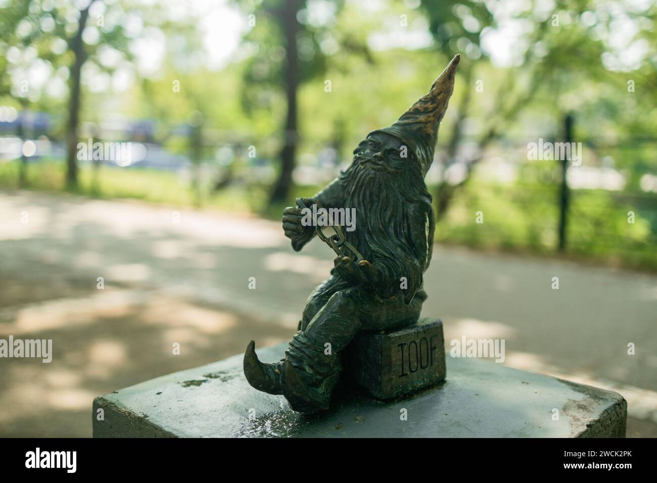 Small dwarf statue on the market square in Wroclaw Stock Photo - Alamy