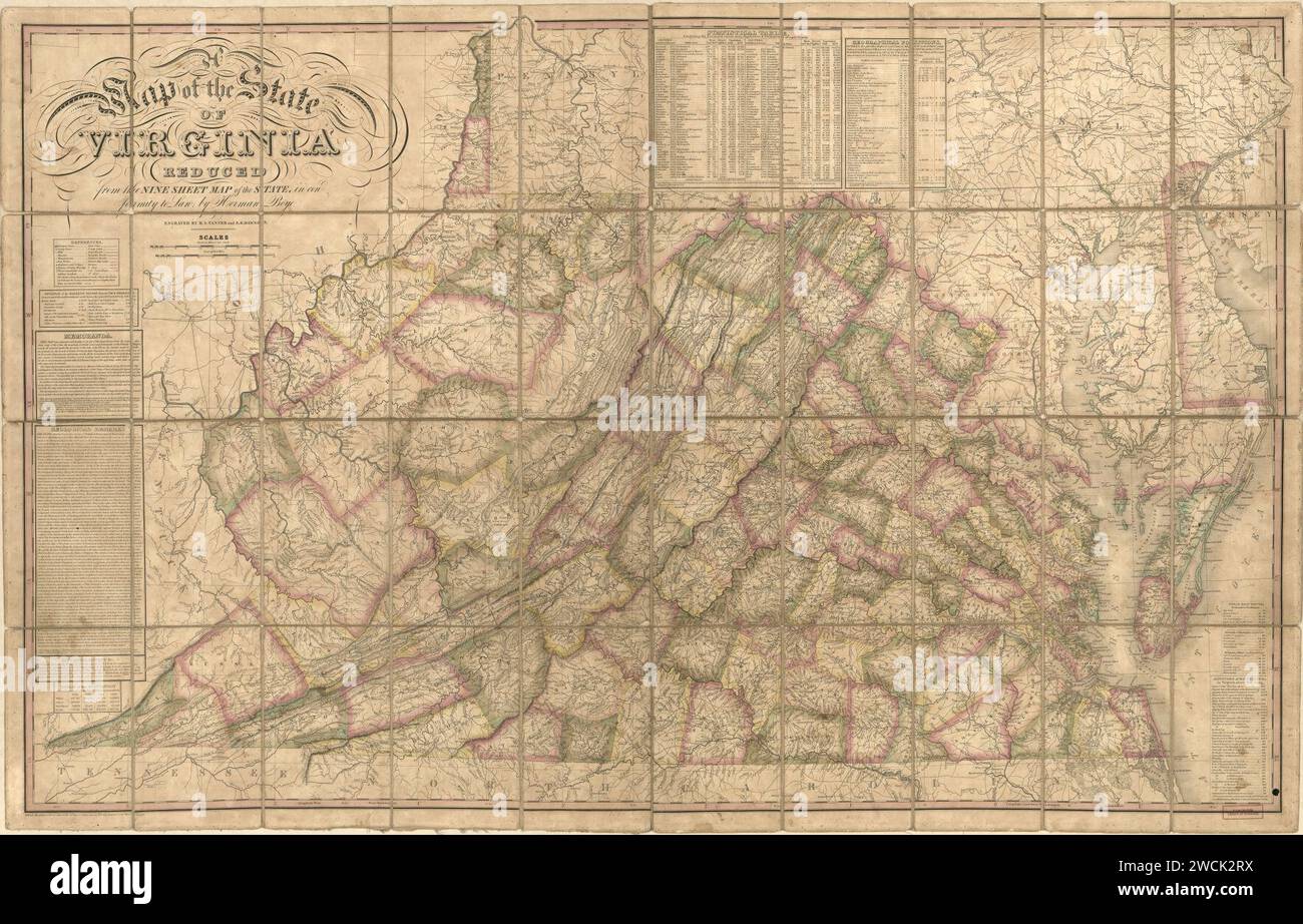 A map of the state of Virginia - reduced from the nine sheet map of the ...