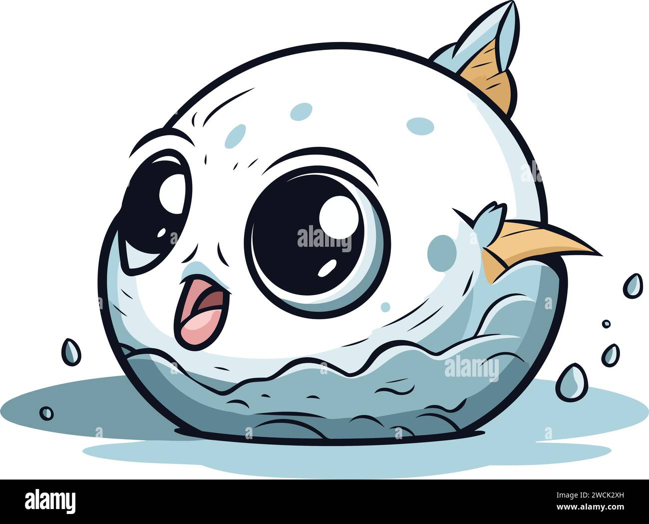Puffer fish outline Stock Vector Images - Alamy