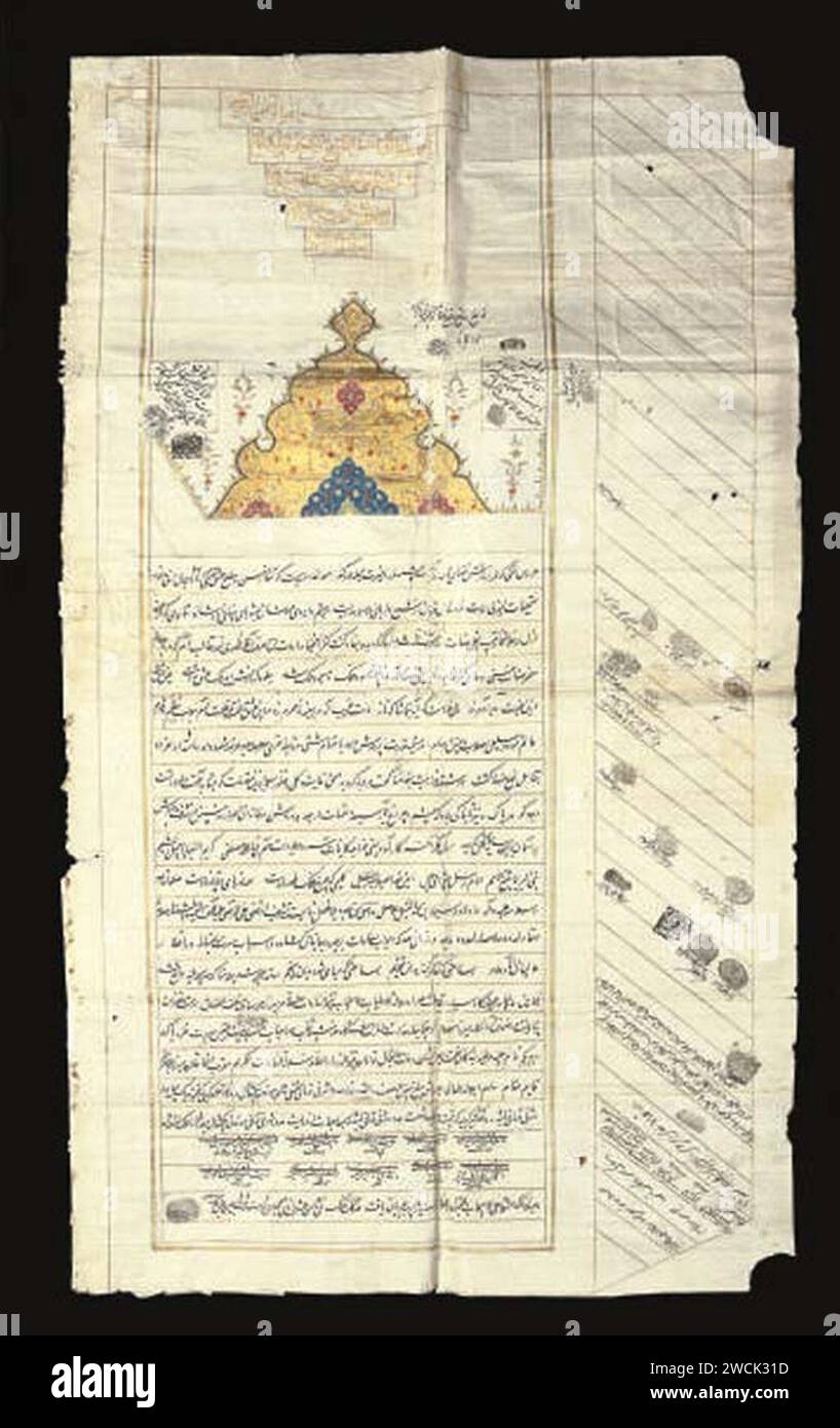 A marriage contract, Qajar Iran, 1 July 1828 Stock Photo - Alamy