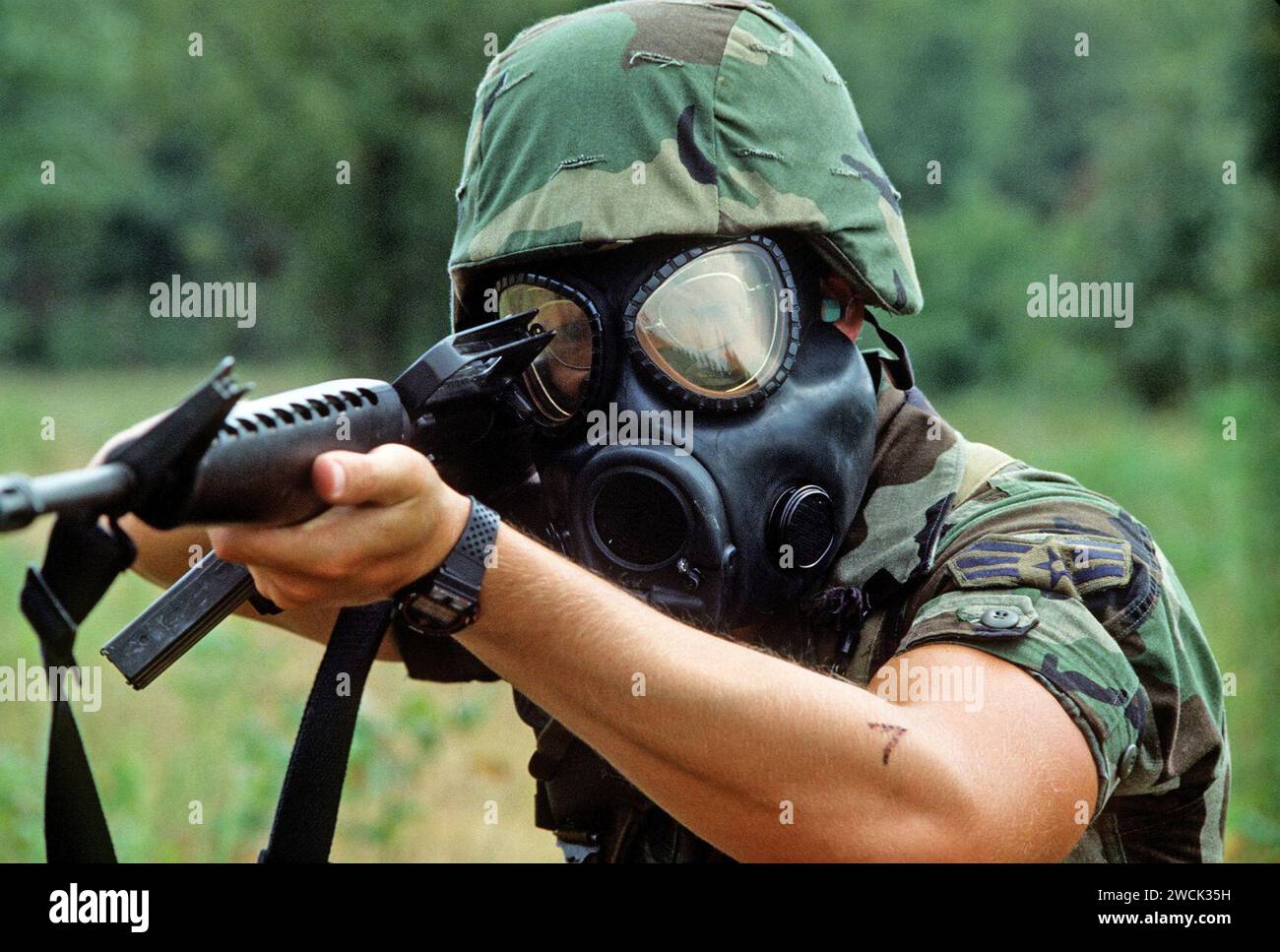 A member of the security police squadron from Dover Air Force Base ...
