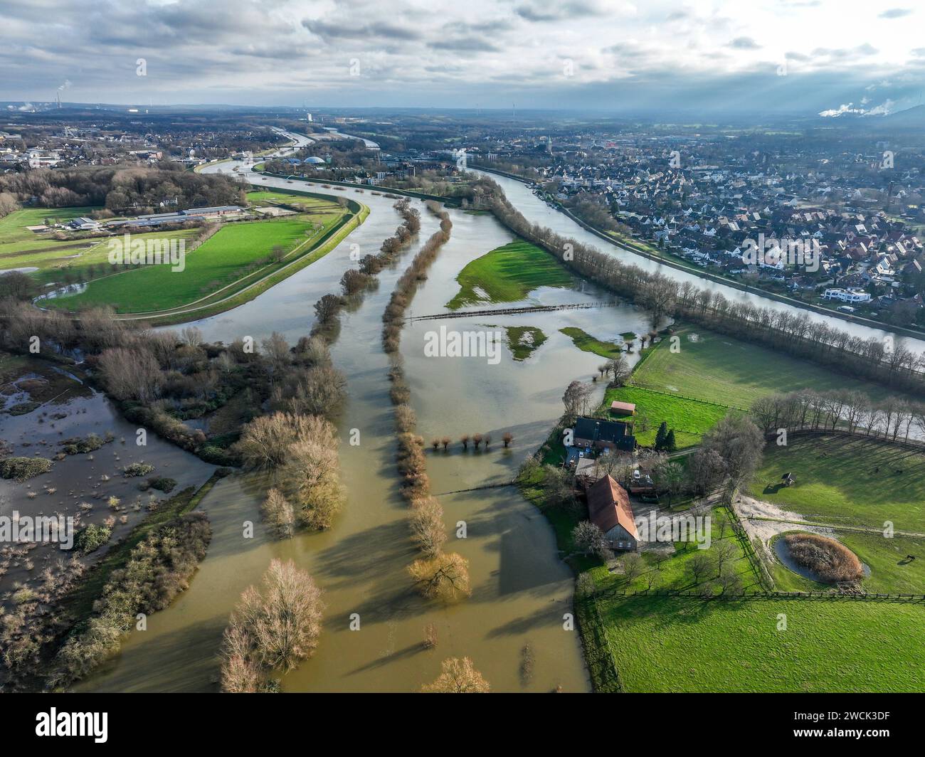 Dorsten, Nordrhein-Westfalen, Deutschland - Hochwasser an der Lippe ...