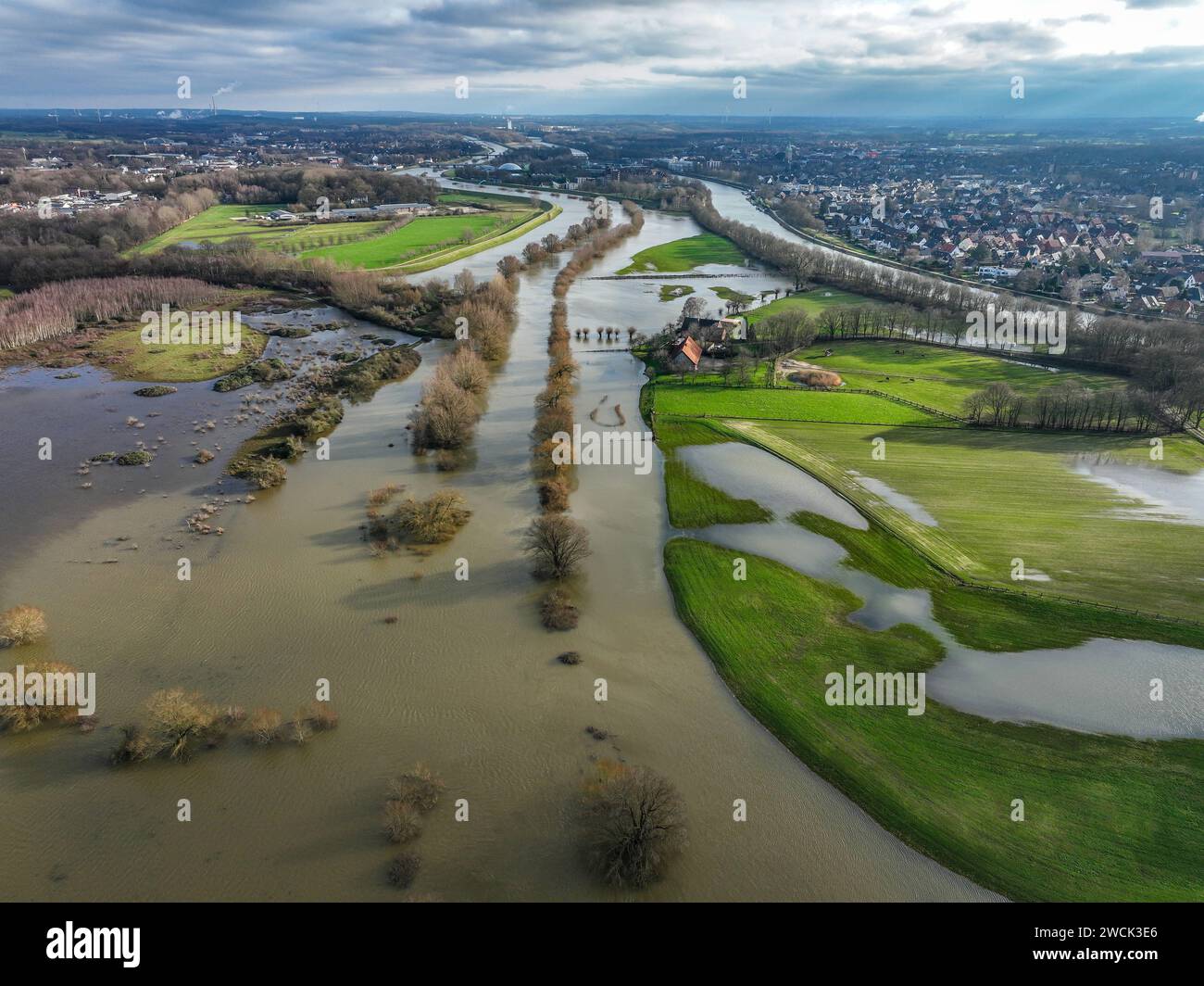 Dorsten, Nordrhein-Westfalen, Deutschland - Hochwasser an der Lippe ...