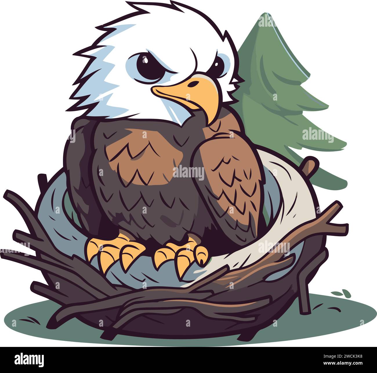 Bald eagle tree Stock Vector Images - Alamy