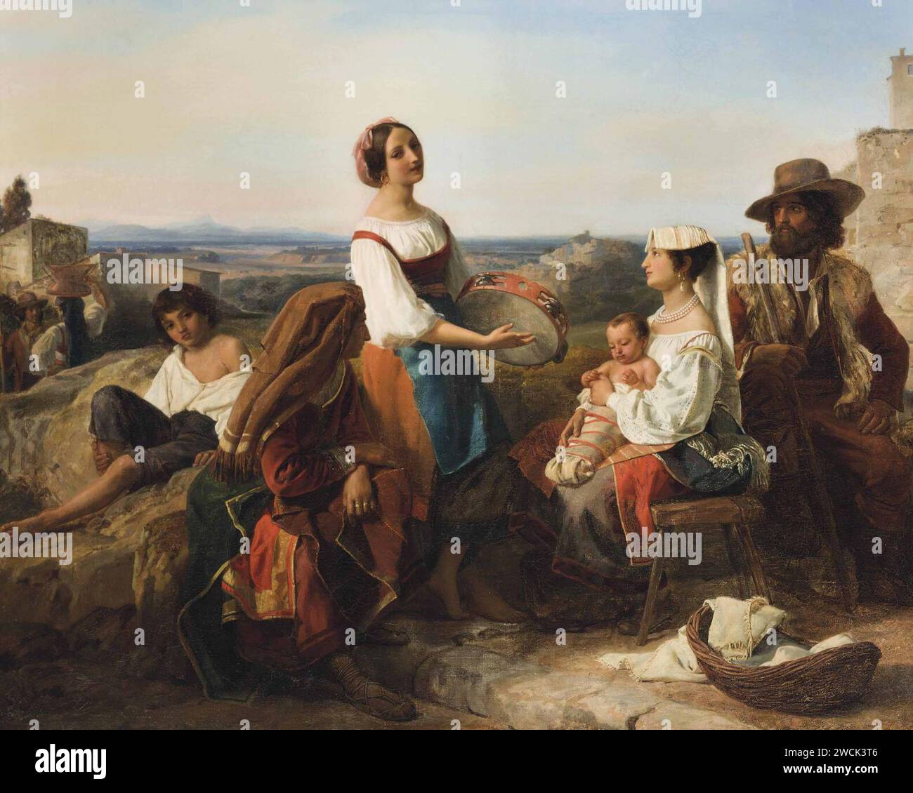 A musical interlude in the Roman Campagna (1838), by Friedrich August ...