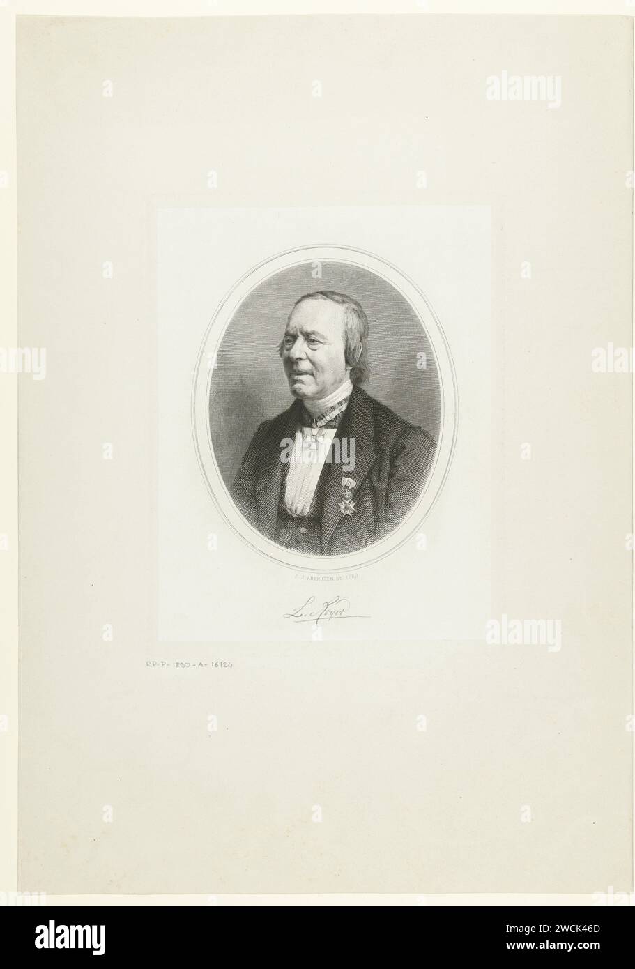 Portrait of Louis Royer, Petrus Johannes Arendzen, 1869 print Bust of ...