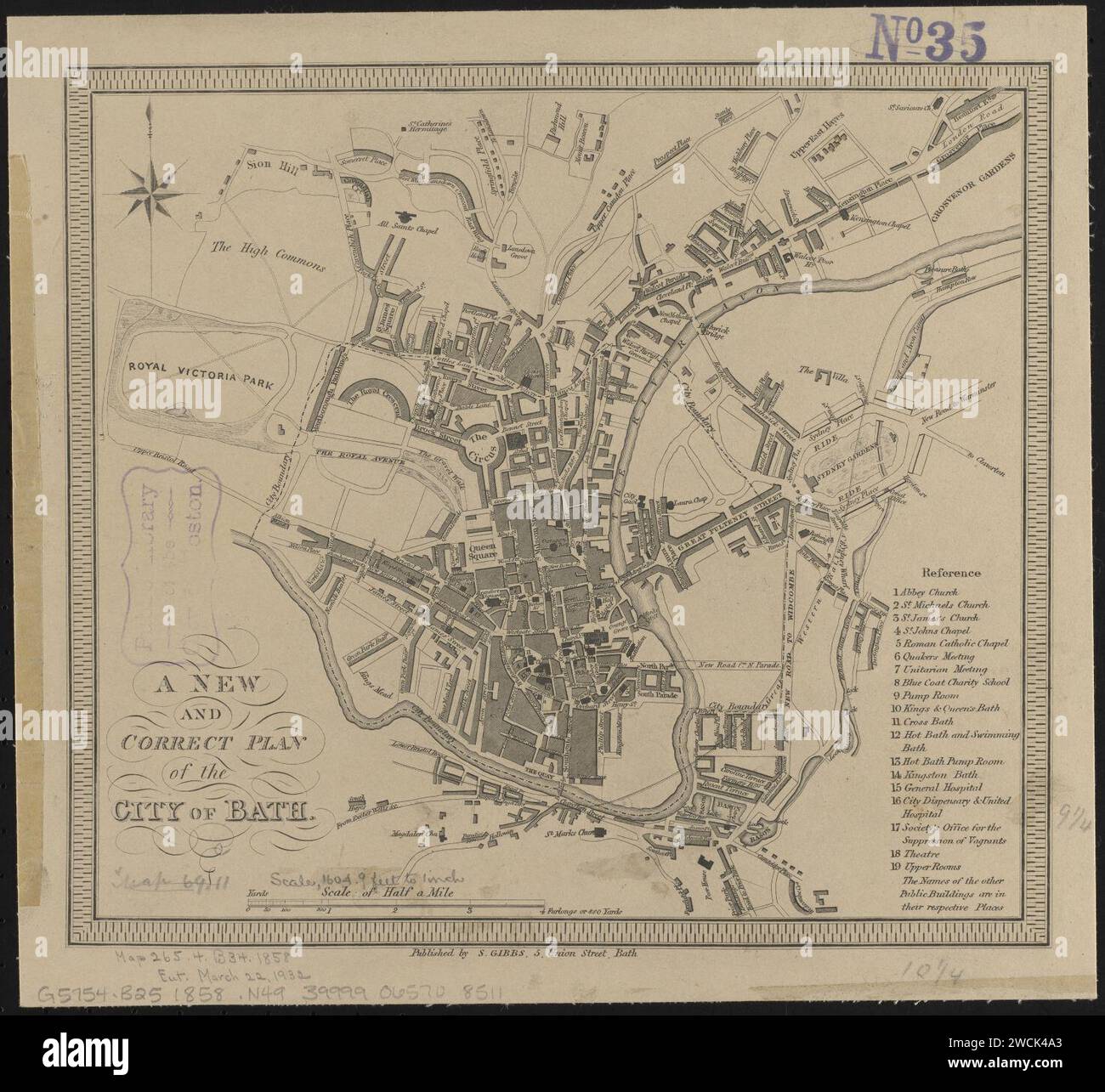 A new and correct plan of the city of Bath, by Samuel Gibbs, perhaps ...