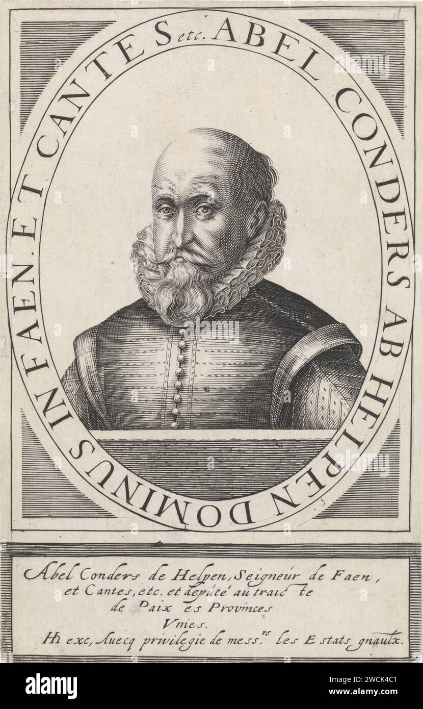 Portrait of Abel Coenders van Helder, Hendrick Hondius (I), 1608 print ...