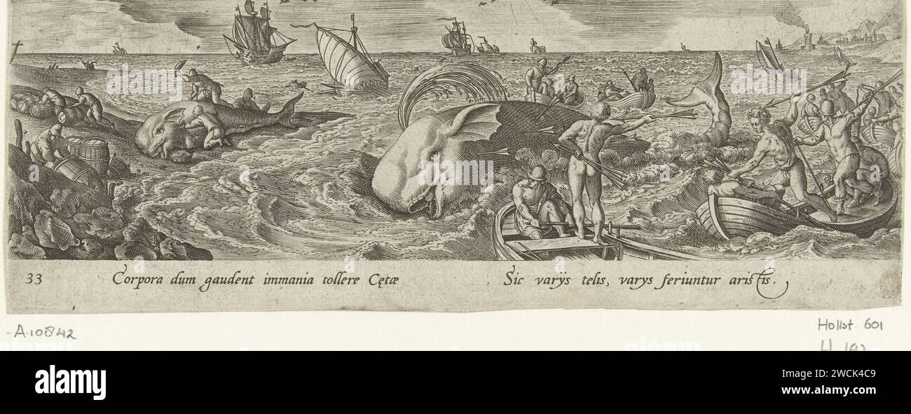 Walvisjacht, Philips Galle (attributed to workshop of), after Hans Bol ...