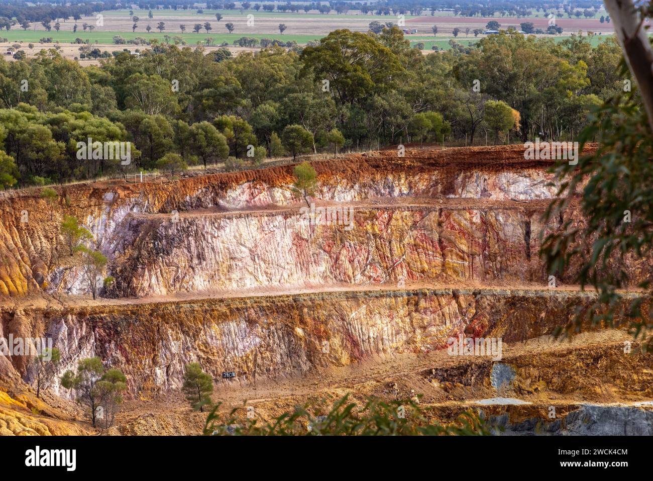 View across Peak Hill Open Cut Mine an old gold mine site. Parkes Shire ...