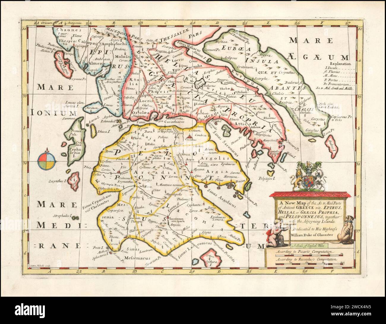 Peloponnesus map hi-res stock photography and images - Alamy