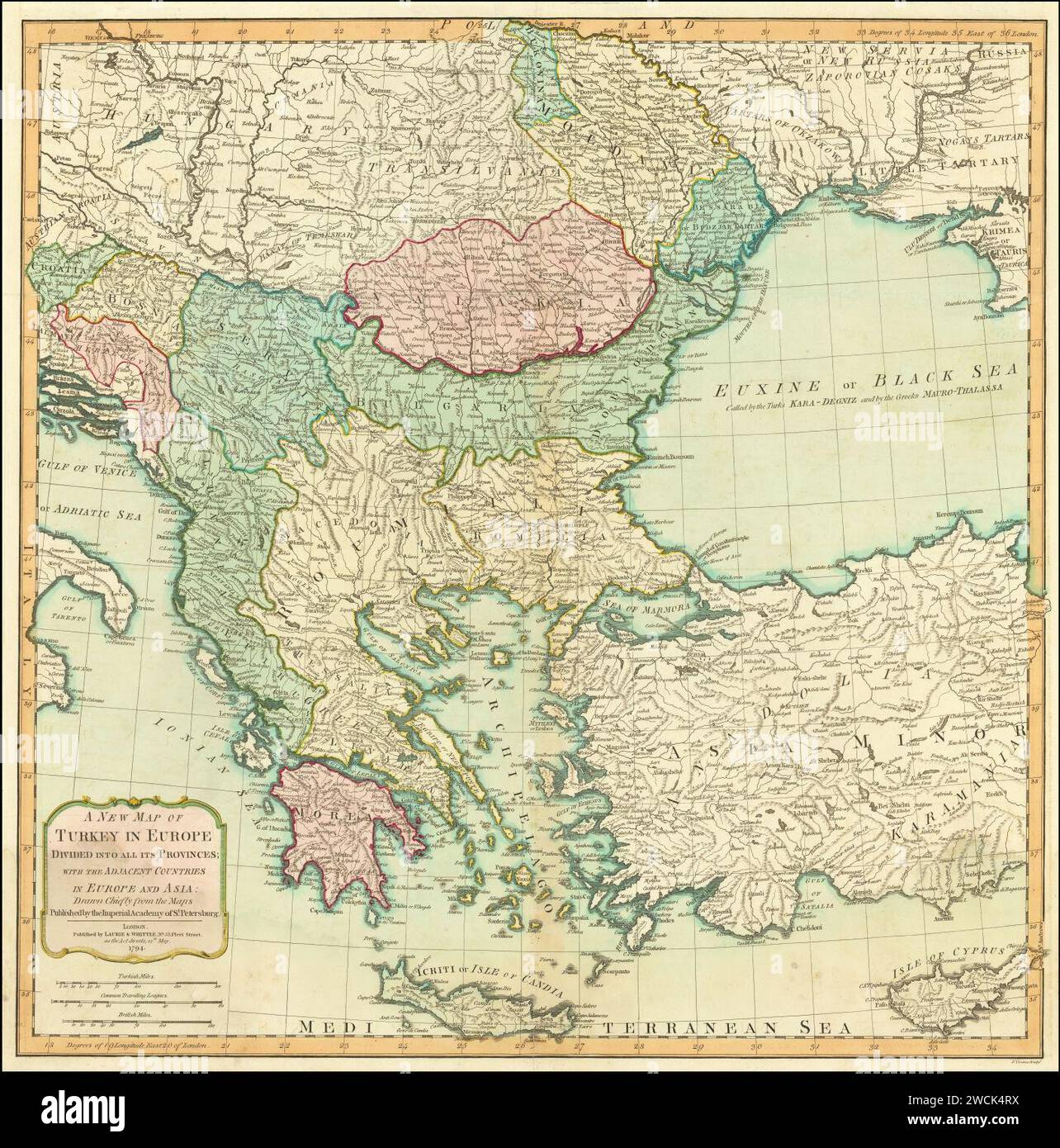 A New Map of Turkey in Europe Divided into All Its Provinces; With the ...