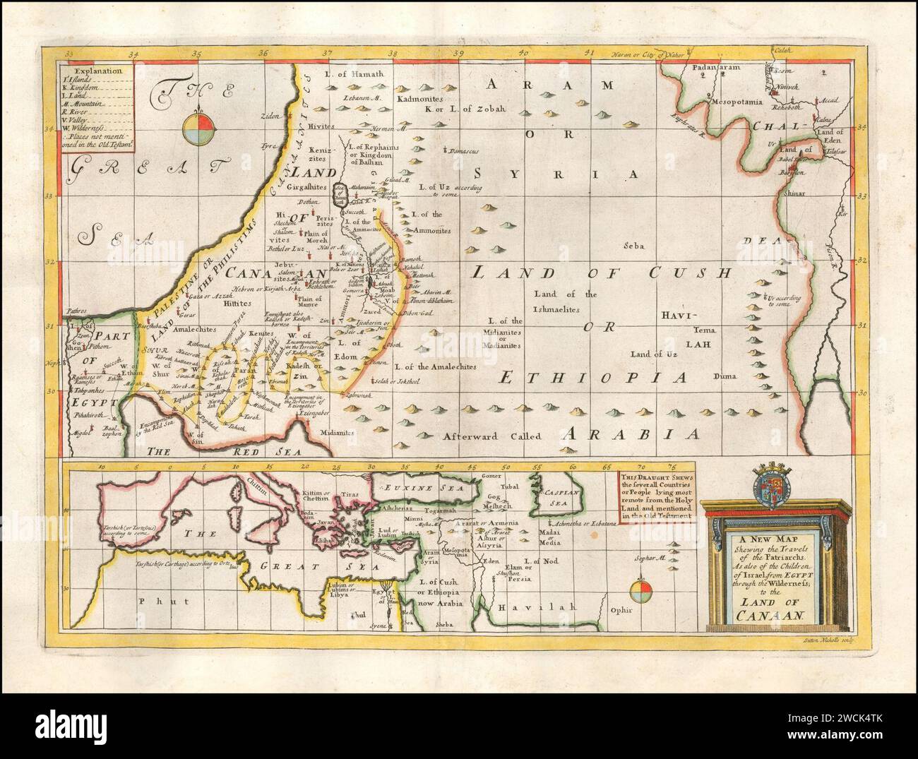 A New Map Shewing the Travels of the Patriarchs. As also of the ...