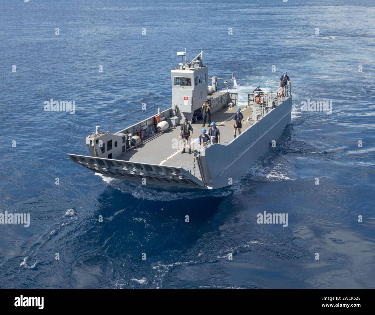 A New Zealand landing craft from the HMNZS Canterbury enters the well ...