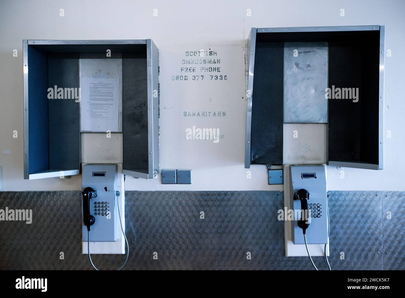 prison telephones, Saughton Prison, Edinburgh, UK Stock Photo - Alamy