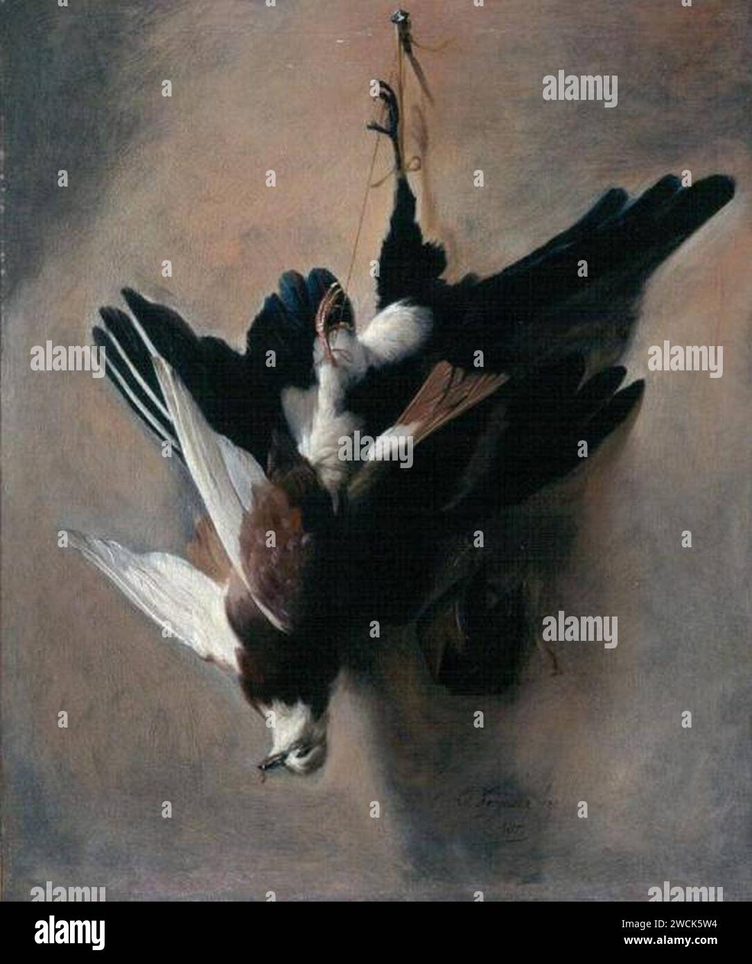 A Pigeon and Magpie by William Gouw Ferguson - William Gouw Ferguson ...