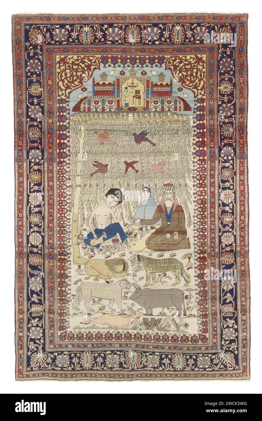 A pictorial Kashan 'Mohtasham' rug, central Persia, circa 1890 Stock ...
