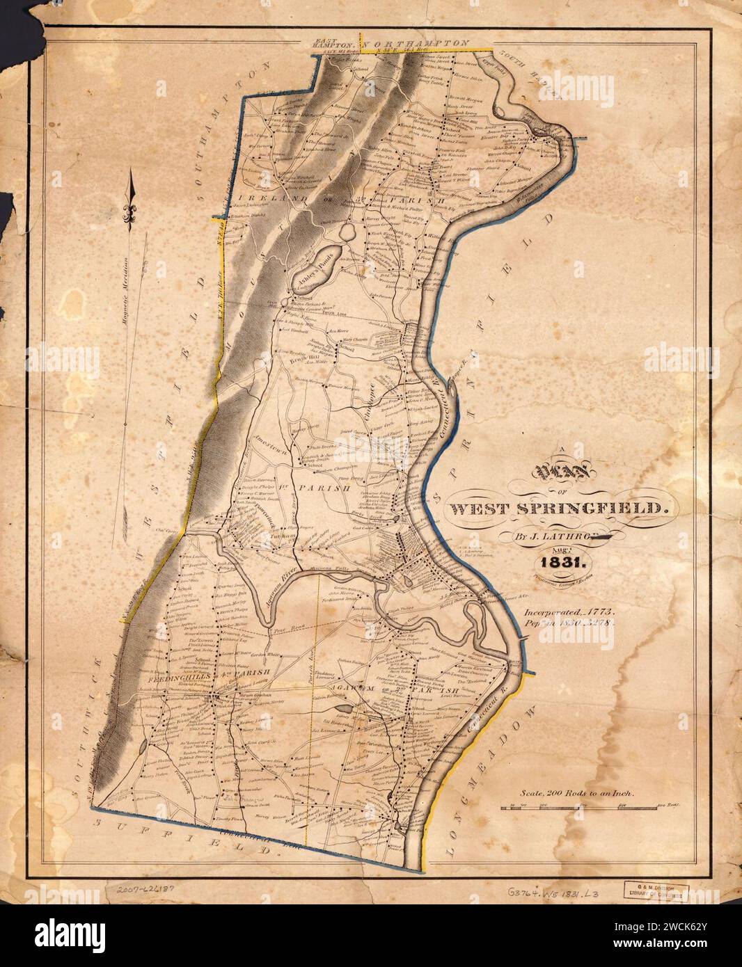 A plan of West Springfield - (Massachusetts Stock Photo - Alamy