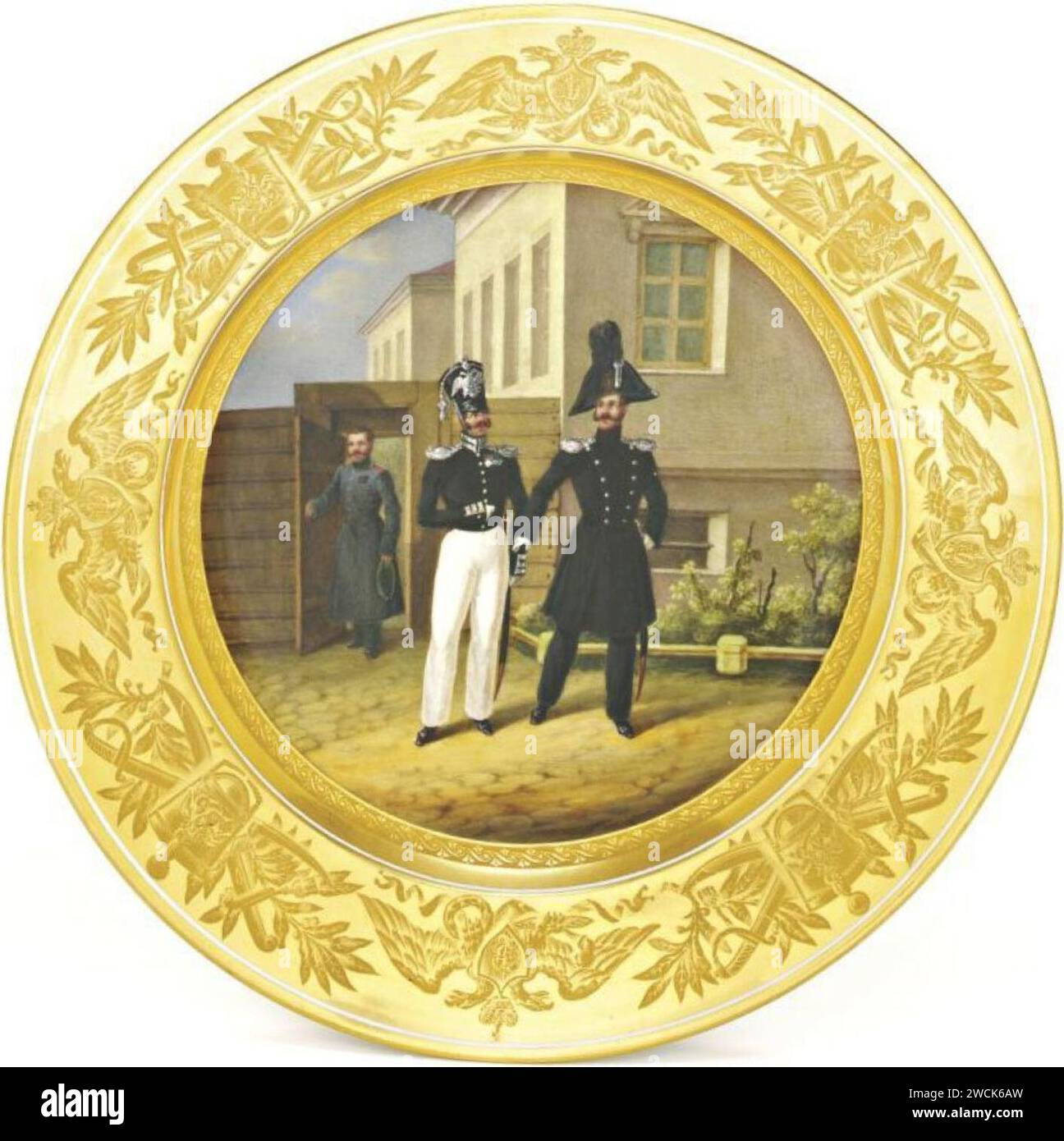 A porcelain plate from a military service, Imperial Porcelain ...