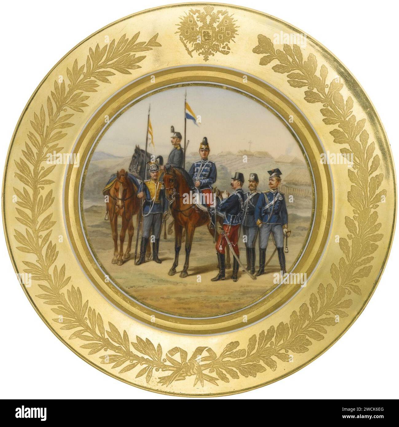 A porcelain plate from a military service, Imperial Porcelain ...