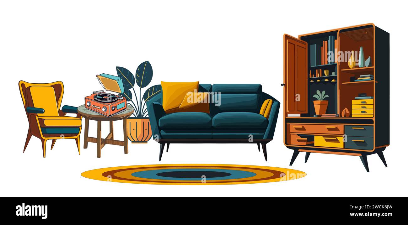 Living room furniture composition Stock Vector Images - Alamy