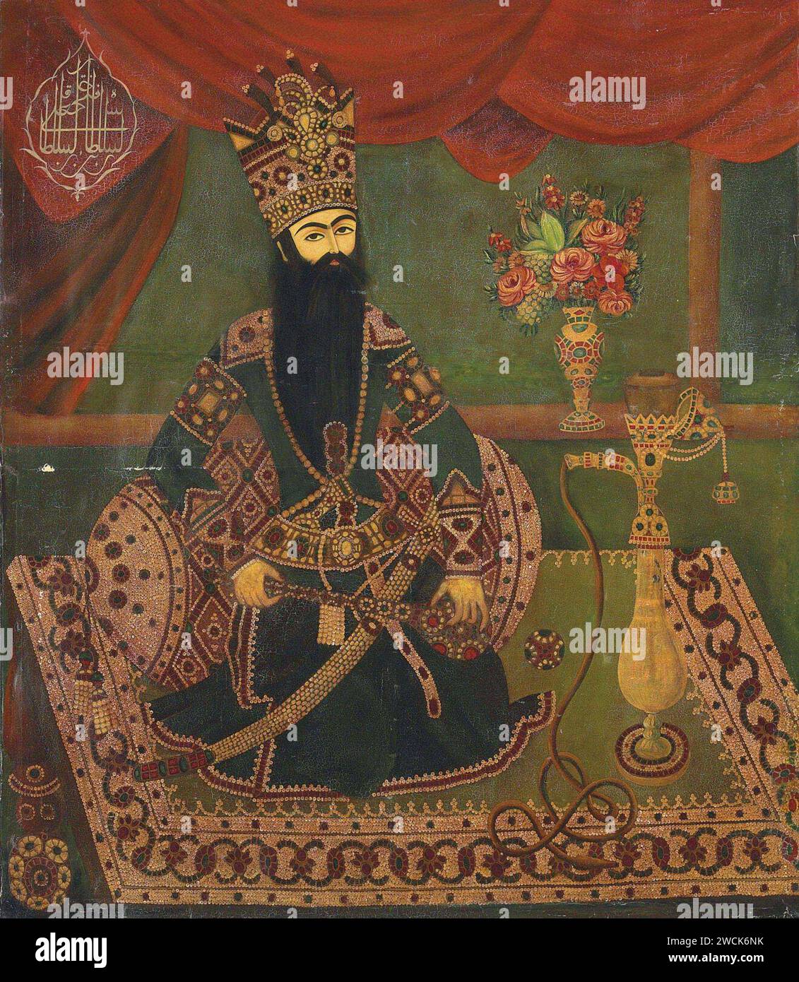 A portrait of Fath 'Ali Shah Qajar, Qajar Iran, 19th century Stock ...