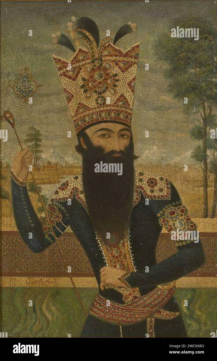 A portrait of Fath 'Ali Shah, Qajar Persia, early 19th century Stock ...