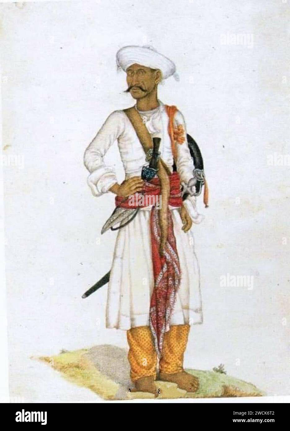 A Portrait Of Khas Soldier In 1815 Stock Photo - Alamy