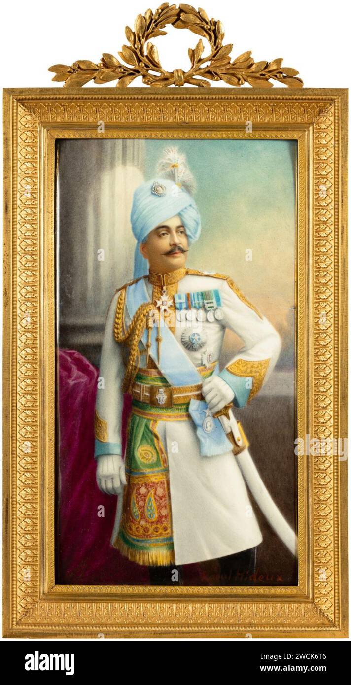 A portrait of Maharaja Pratap Singh of Idar (by Raoul Hideux Stock ...