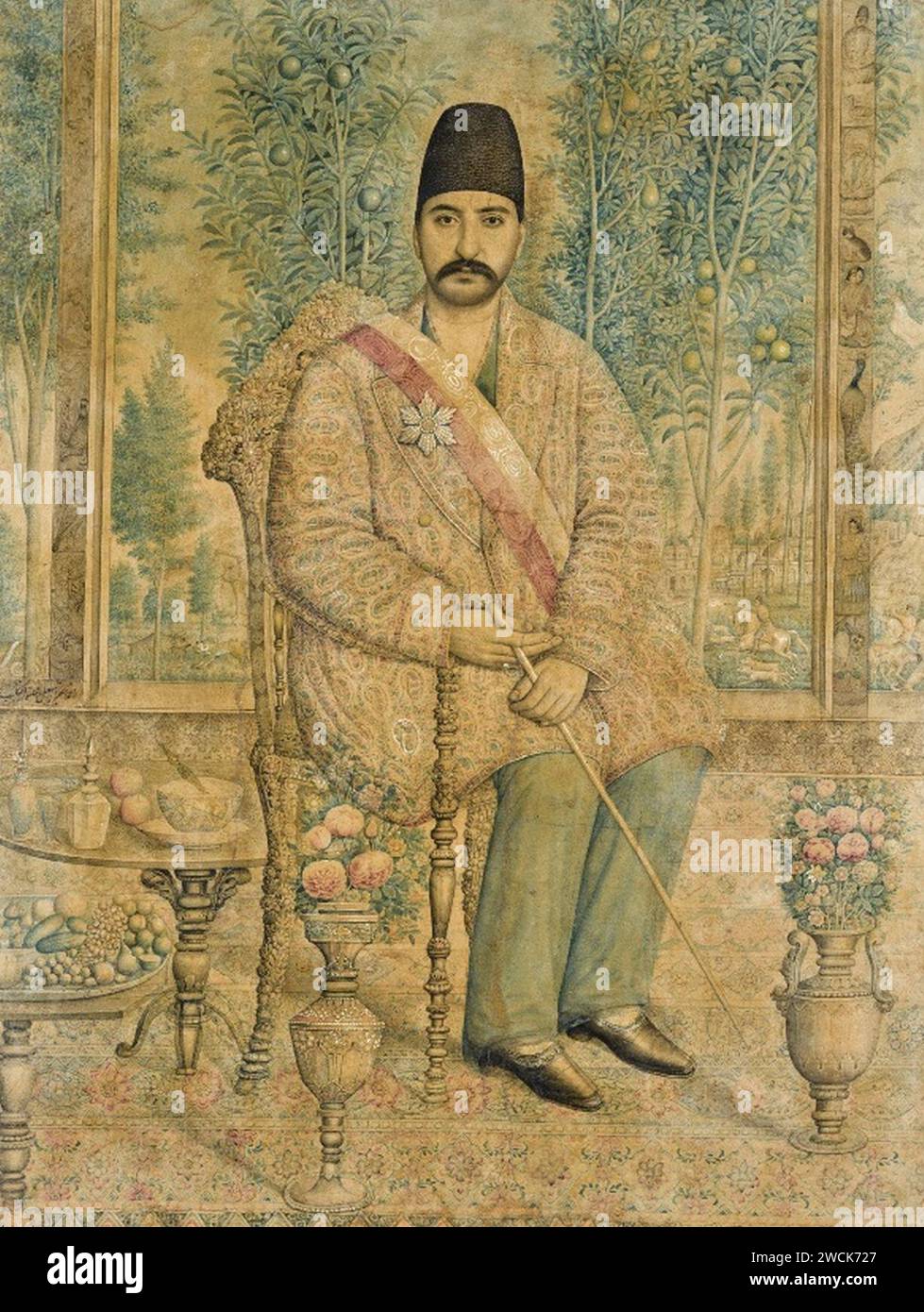 A portrait of Mirza 'Ali Asghar Khan (Amin al-Mulk al-Sultan, Atabeg-i ...
