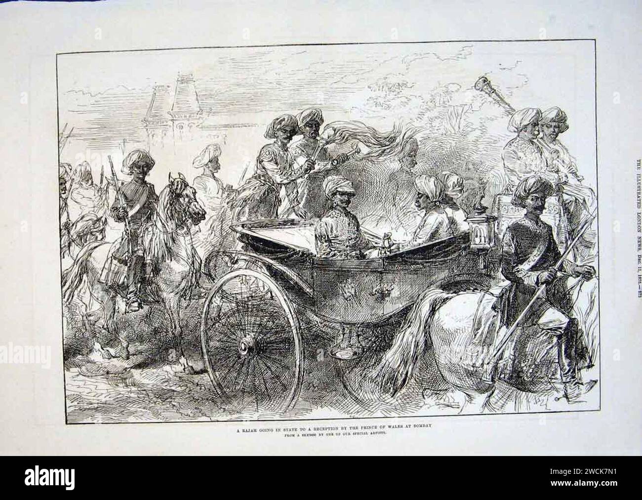 A Rajah going in state to a reception by the Prince of Wales at Bombay ...