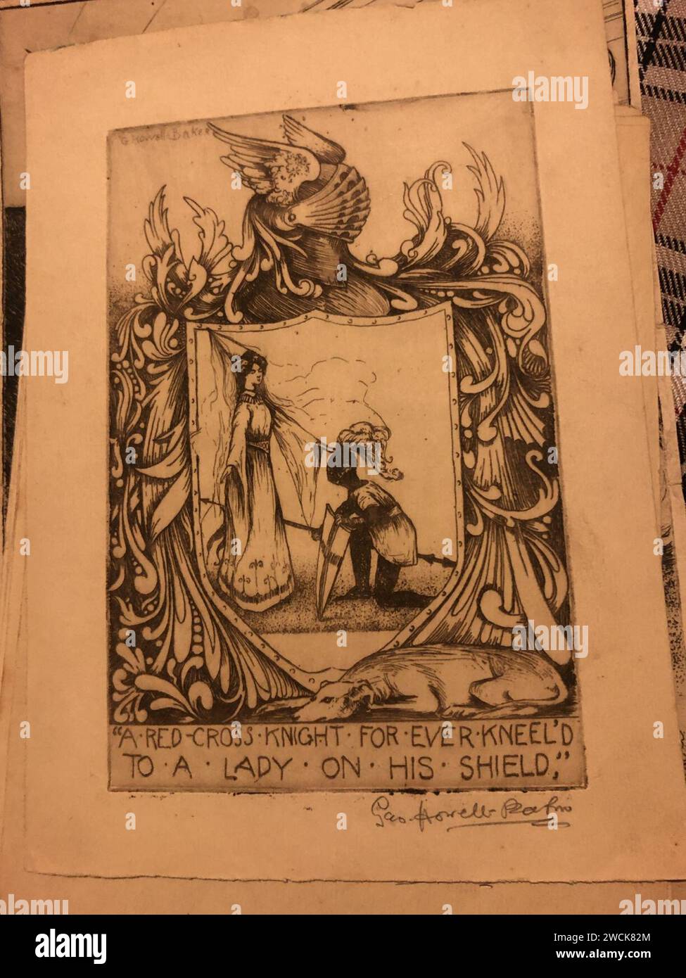 A Red-Cross Knight For Ever Kneel’d To A Lady On His Shield Stock Photo ...