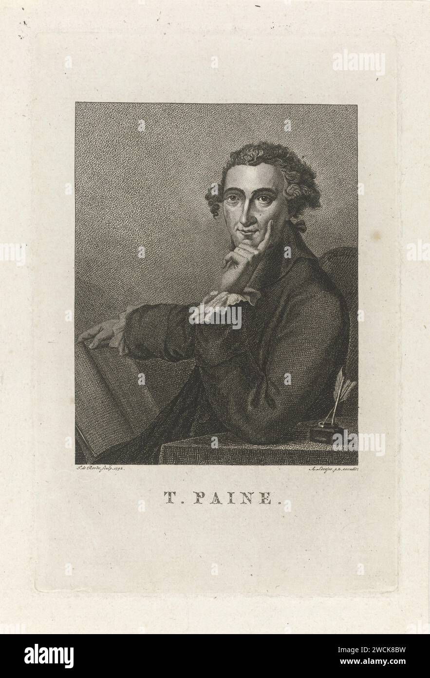 Portrait of Thomas Paine, Theodorus de Roode, 1792 print Portrait of ...