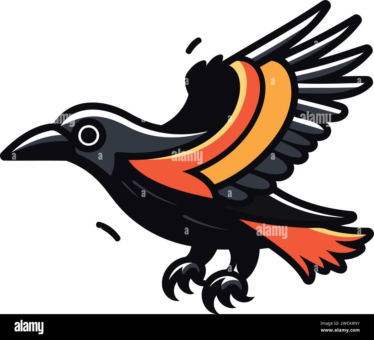 Crow mascot. vector illustration. isolated on the white background ...