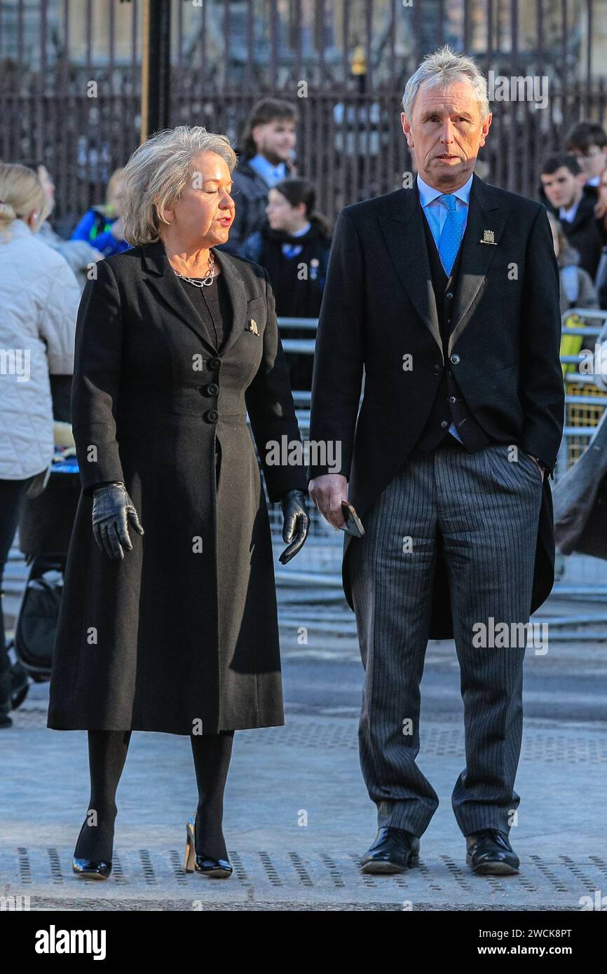 London, UK. 16th Jan, 2024. Nigel Evans, MP, Conservative, with Dame ...