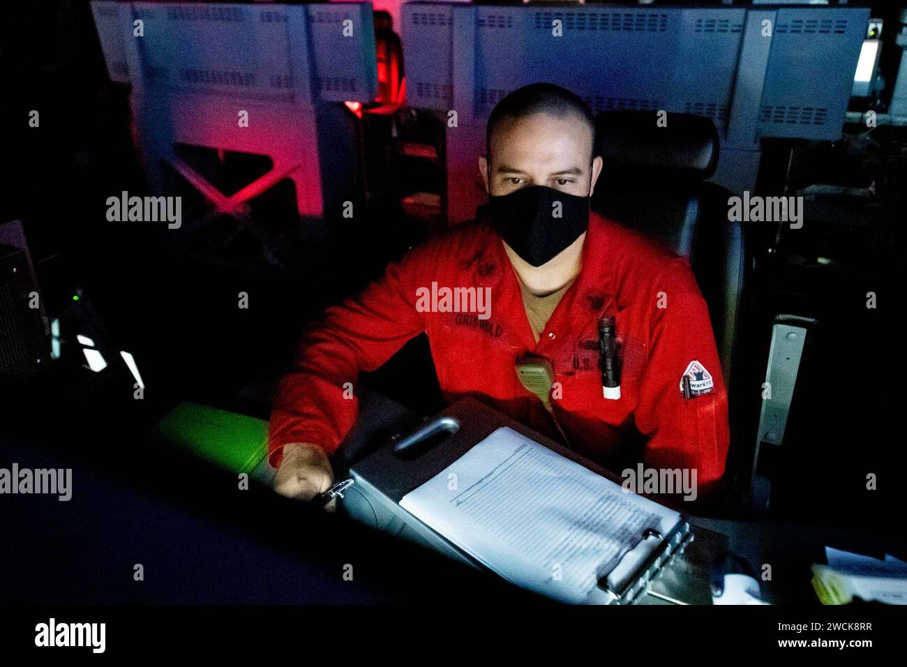 A Sailor stands watch aboard USS Charleston (LCS 18). (51618558178 ...