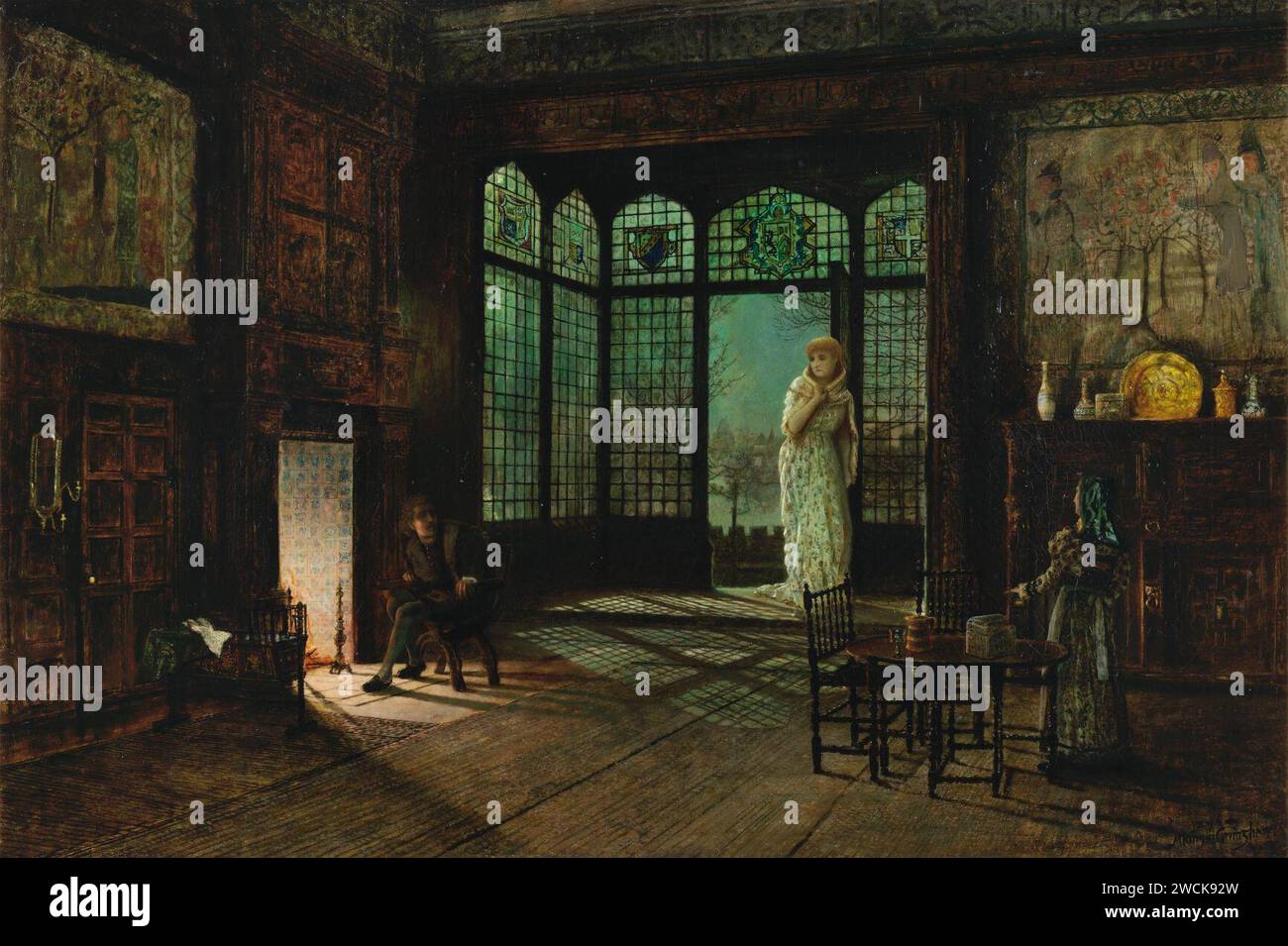 A scene from Act II, Jane Shore by John Atkinson Grimshaw Stock Photo ...