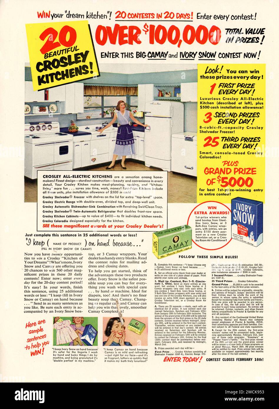 Vintage "Good Housekeeping" Magazine February 1953 issue Advert, USA ...