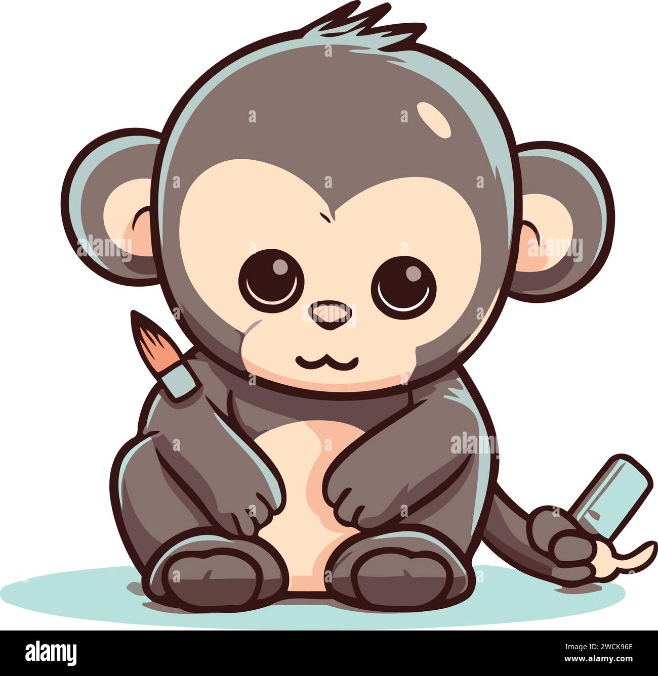 Monkey phone Stock Vector Images - Alamy