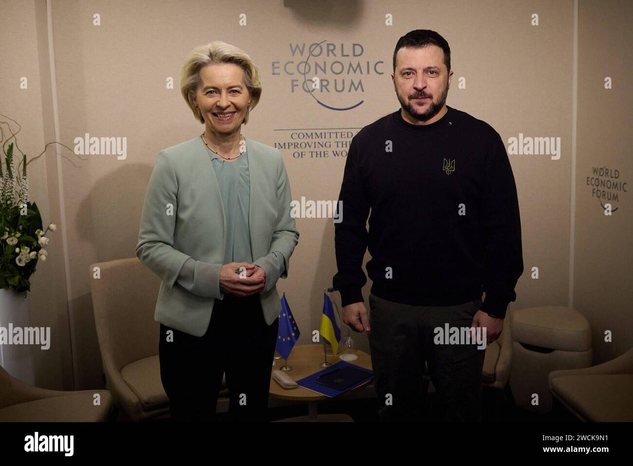 Praesident Wolodymyr Selensky beim World Economoc Forum in Davos am 16. ...