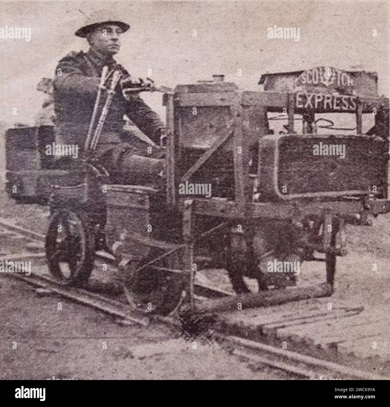 A 'Scotch Express' in Flanders. Light railway engine constructed from ...