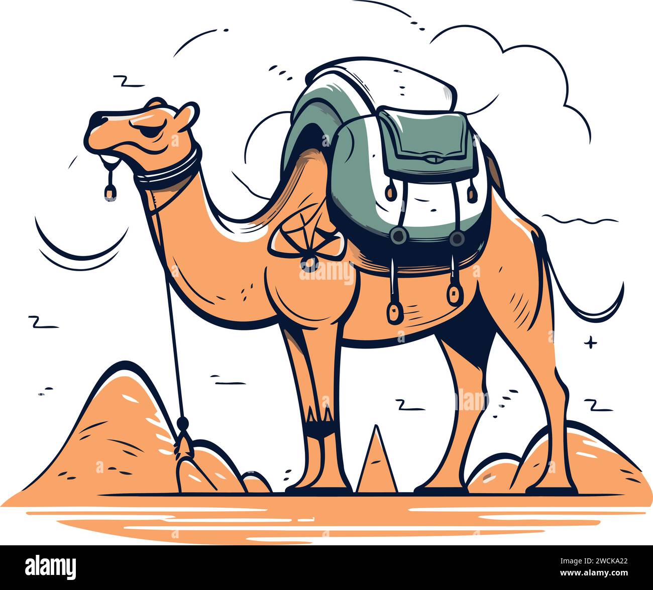 Camel on the beach tourism Stock Vector Images - Alamy