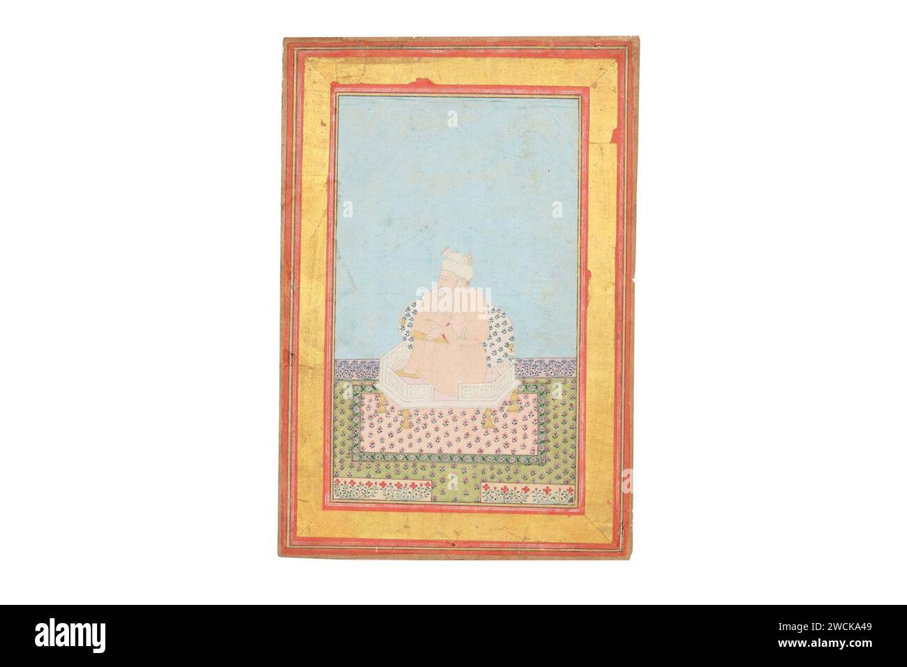 A seated portrait of Nizamuddin Auliya, major Sufi saint of the Chishti ...