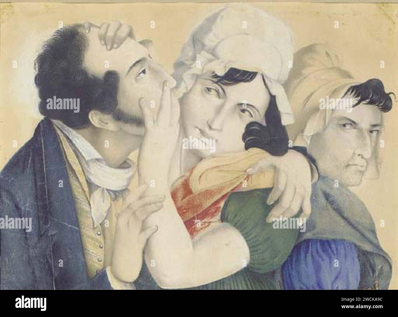 A serving maid rejects a man's advances by Abu'l Hasan Ghaffari Sani ...