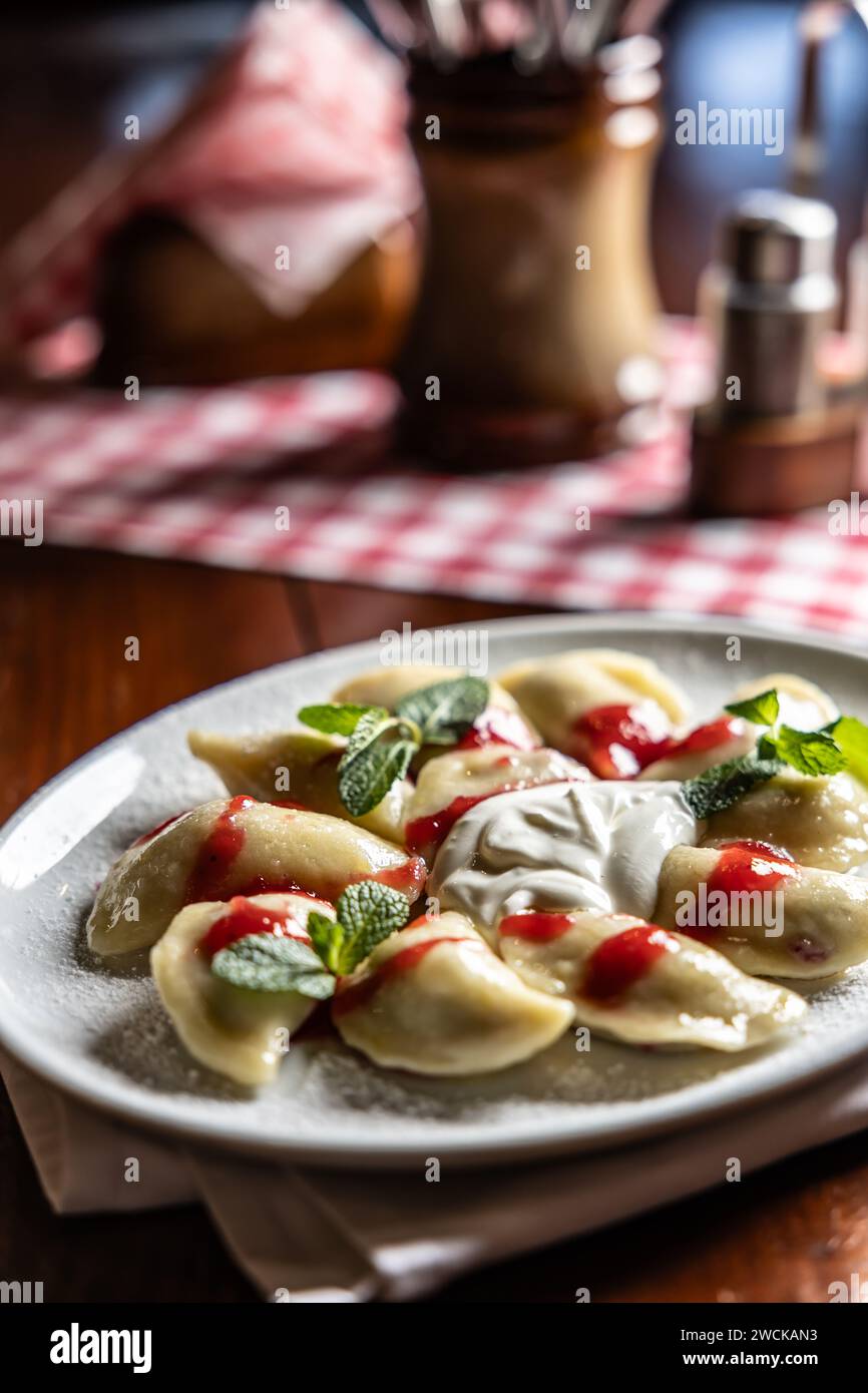 Eastern European traditional food dumplings - pierogi, varenyky, pirohy ...
