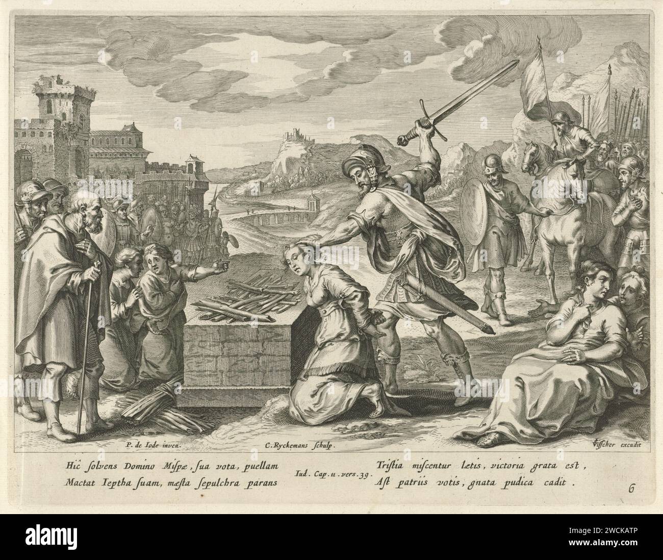Jefta offers his daughter, Nicolaes Ryckmans, after Pieter de Jode (I ...
