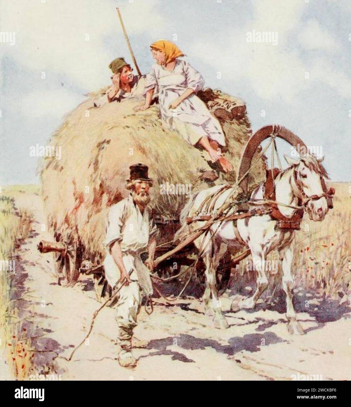 A summer's day in the country, c. 1913 (cropped Stock Photo - Alamy