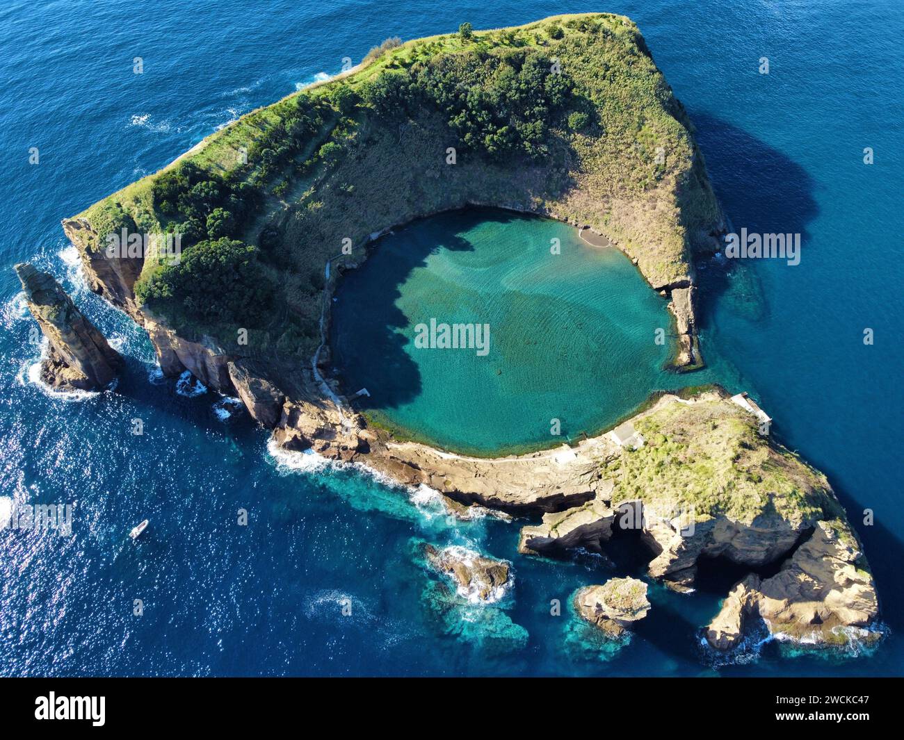 Volcanic island in the Azores Stock Photo - Alamy