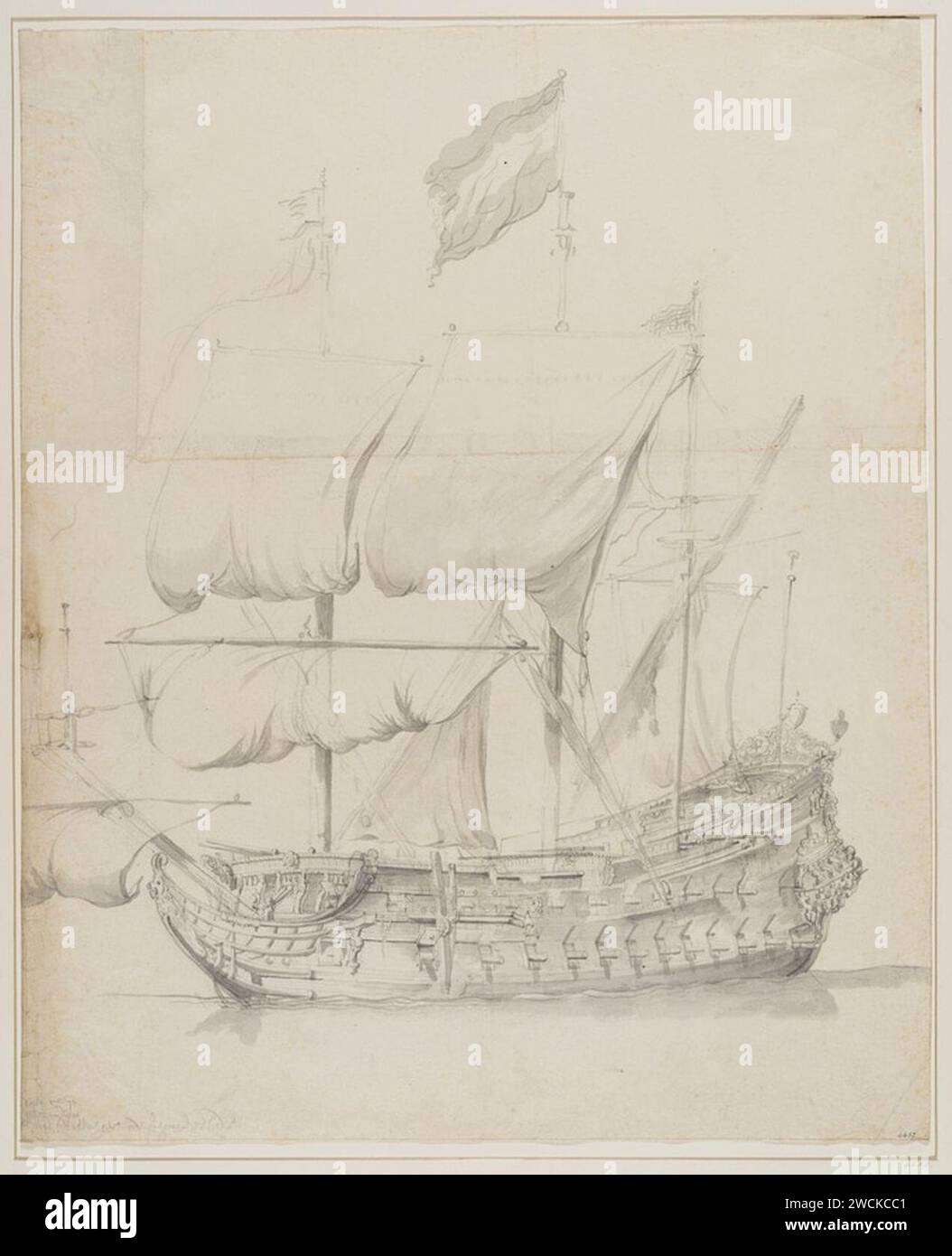 A Two-Decker Probably the Dutch Ship Klein Hollandia 2018LH4225 Stock ...