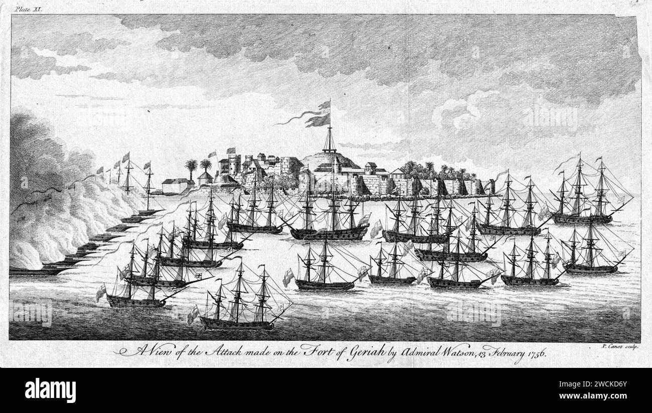 A View of the Attack made on the Fort of Geriah by Admiral Watson, 13 ...